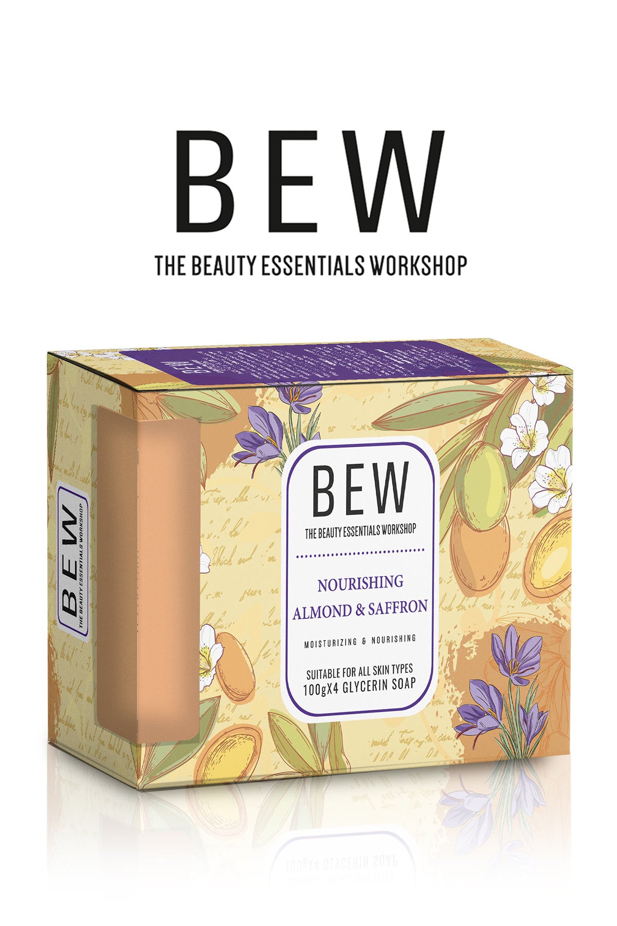 Bew Nourishing Almond and Saffron Soap (4x100gm) – mavenspick